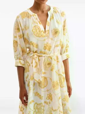 ERES Floral-print Dress - Yellow