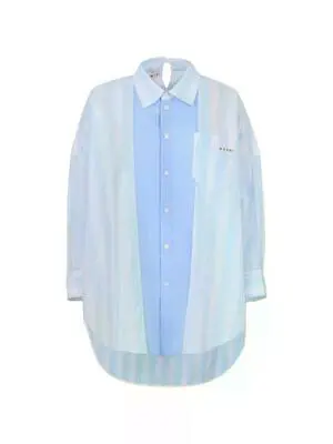 Marni Striped Panel Shirt - Blue