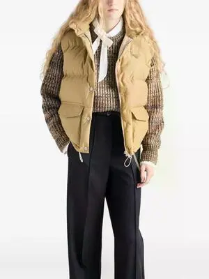 Prada Padded Down Vest - Neutrals