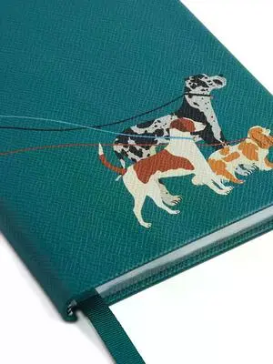Smythson Soho Dogs Notebook - Green