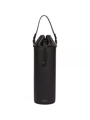 Smythson Panama Drawstring Wine Bag - Black