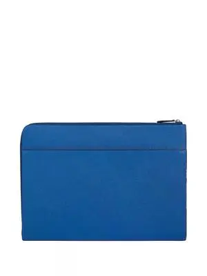 Smythson Large Panama Leather Laptop Casa - Blue