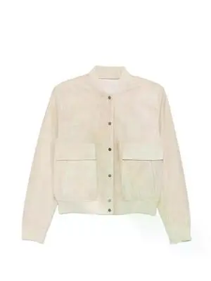 SALVATORE SANTORO Flap-pocket Buttoned Bomber Jacket - Neutrals