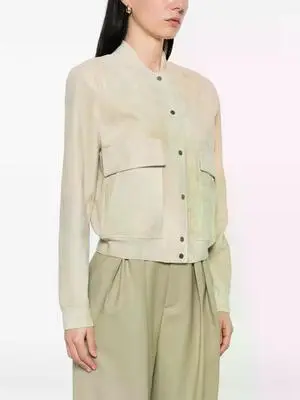 SALVATORE SANTORO Flap-pocket Buttoned Bomber Jacket - Neutrals