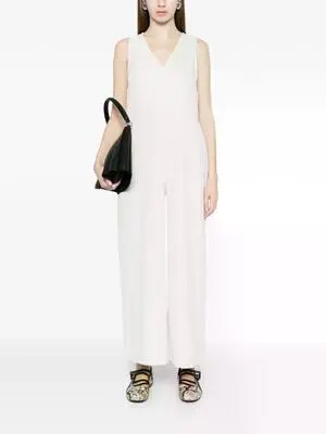 Calvin Klein V-neck Sleeveless Jumpsuit - Neutrals