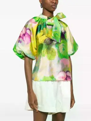 PSOPHIA Floral Tie-neck Blouse
