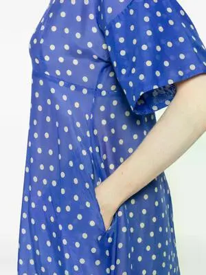 PSOPHIA Polka-dot V-neck Midi Dress - Blue