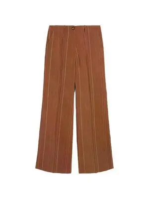 Momoni Pinstriped Wide Leg Trousers - Brown