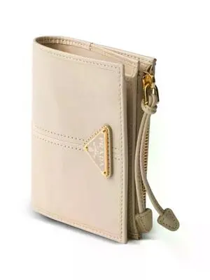 Prada Small Leather Wallet - Neutrals