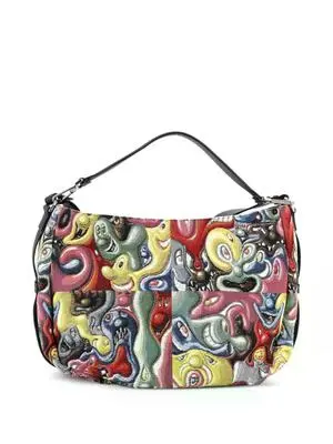 Dior Kenny Scharf Saddle Soft Bag Jacquard Printed Canvas - Multicolour