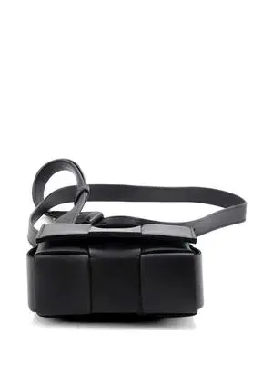 Bottega Veneta Cassette Maxi Intrecciato Leather Crossbody Bag - Black