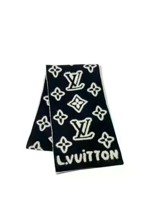 LOUIS VUITTON 2025 Monogram Hip Knitted Reversible Scarf Scarves - Black
