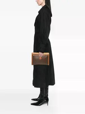 Celine 1992 Macadam Coated Canvas Clutch Bag