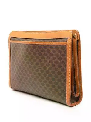 Celine 1992 Macadam Coated Canvas Clutch Bag