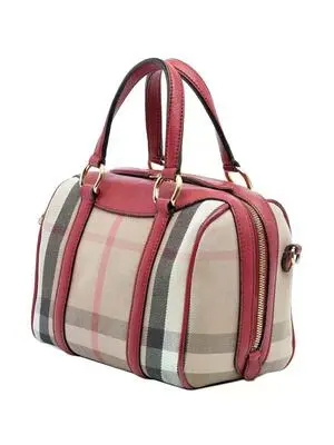 Burberry Small House Check Canvas Alchester Bowling Satchel