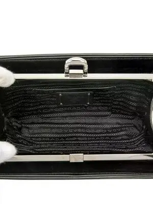 Prada Studded Leather Clasp Clutch