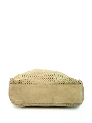 Miu Miu 1993-2000 Laser Cut Suede Bamboo Top Handle Handbag