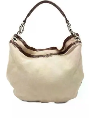 Loewe 2000-2010 Leather Trimmed Hobo Bag