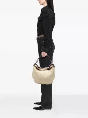 Loewe 2000-2010 Leather Trimmed Hobo Bag