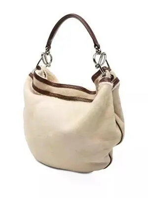 Loewe 2000-2010 Leather Trimmed Hobo Bag