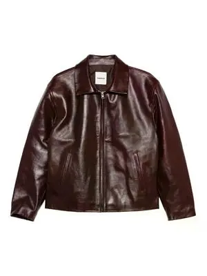 Sandro Zip-front Leather Jacket - Brown