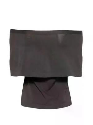 Liviana Conti Layered Strapless Top - Brown