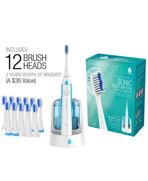PURSONIC Complete Oral Care Bundle Â Uv Sonic Toothbrush W 12 Brush Heads