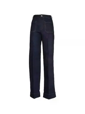 Victoria Beckham Alina Patch-pocket Jeans - Blue