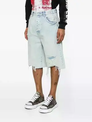 PURPLE BRAND Wide-leg Denim Shorts