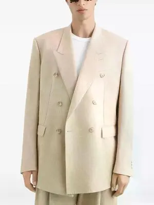 Dolce & Gabbana Double-breasted Tweed-effect Jacket - Neutrals