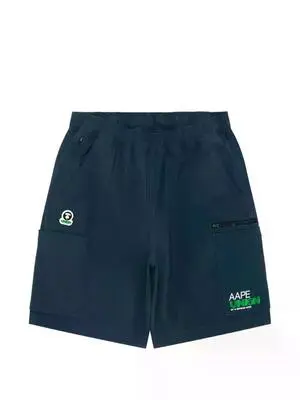 AAPE BY *A BATHING APE Logo Patch Shorts - Blue