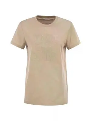 Max Mara Giovane Monogram-embroidered T-shirt - Neutrals