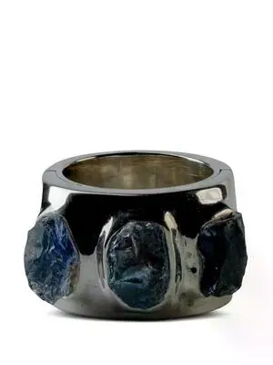 PARTS OF FOUR Sistema Terrestrial Surfaced Tanzanites Ring - Silver