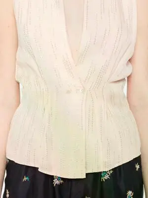 FORTE_FORTE Sleeveless Draped Peplum Top