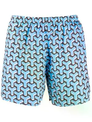 YES I AM Geometric-print Swim Trunks - Blue