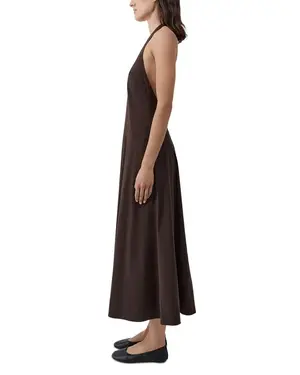 ST. AGNI Halter Plunge Dress - Bark
