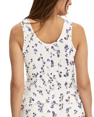 KNIX Lace Trim Pointelle Tank Top - Meadows
