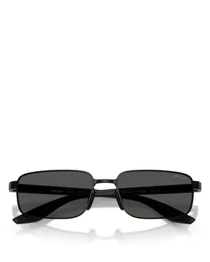 Prada Linea Rossa Ps Rectangular Sunglasses - Black