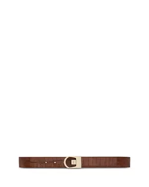Saint Laurent Reversible Belt - Vegetal Brown /dark Wet Clay