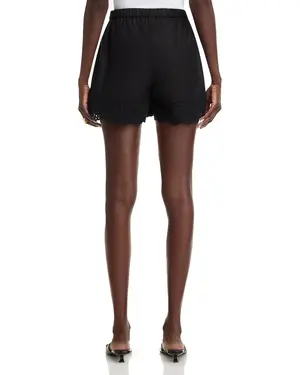 BY MALENE BIRGER Greta Eyelet Hem Shorts - Black