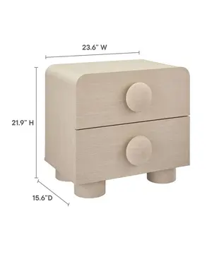 MODWAY Sonnet 2-drawer Nightstand - Ash