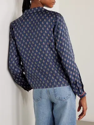 DÔEN Elene Paisley-print Silk-satin Blouse