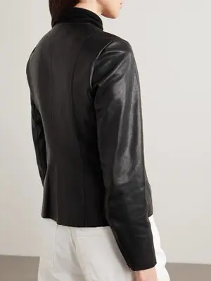Nour Hammour Paneled Leather Jacket