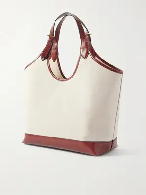 Versace Leather-trimmed Canvas Tote