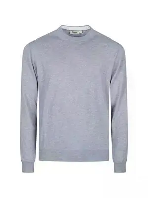 Altea Crew Neck Long Sleeve Cotton Sweater - Blue
