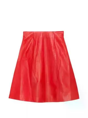 Prada Leather A-line Skirt