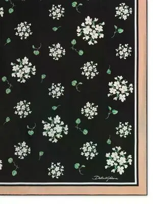 Dolce & Gabbana Floral-pattern Scarf - Black