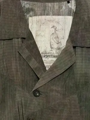 ZIGGY CHEN Pinstripe Jacket - Brown