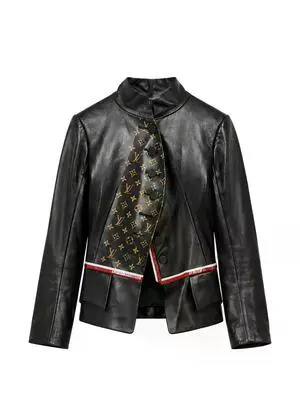 LOUIS VUITTON Monogram Leather Jacket - Black