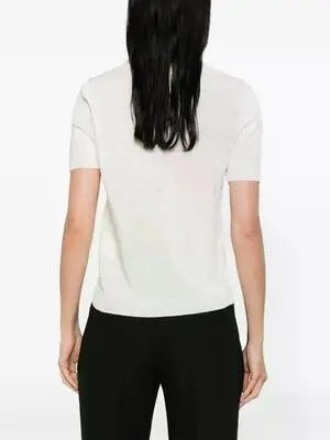Max Mara Crew Neck Short Sleeve Top - White